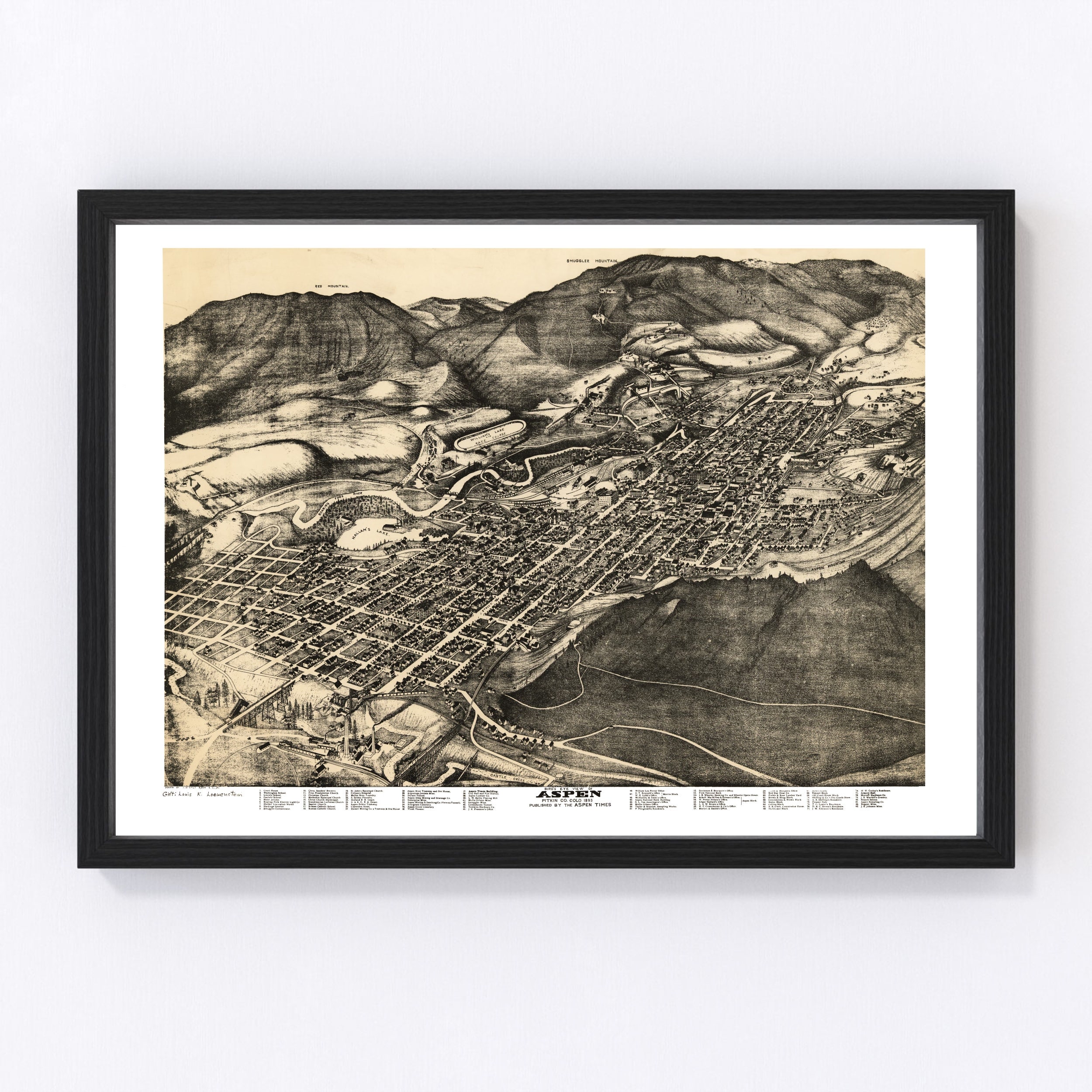 Aspen Map 1893 Old Map of Aspen Colorado Art Vintage Print - Etsy