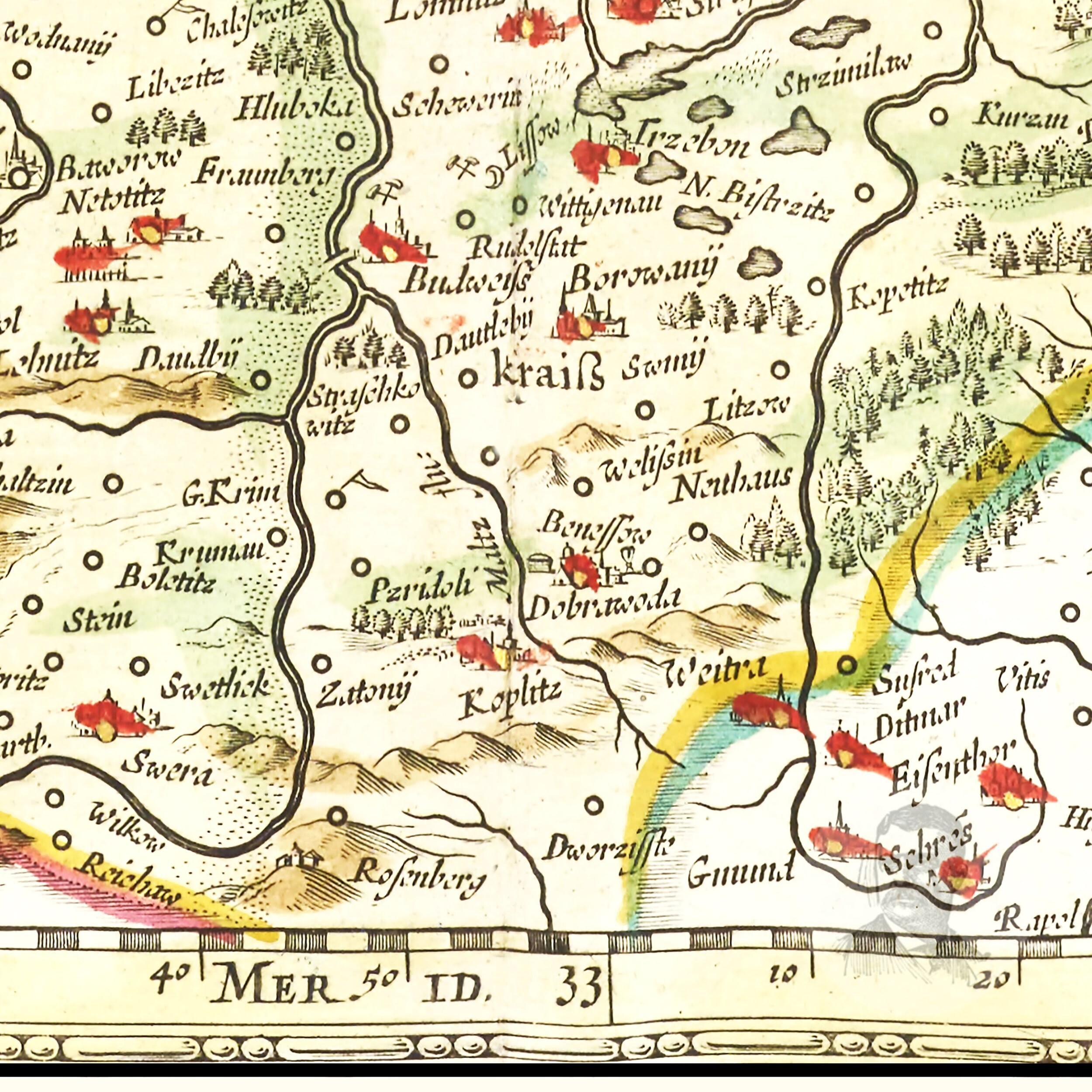 Bohemia czech Republic Map Art Vintage Print From 1665 | Etsy