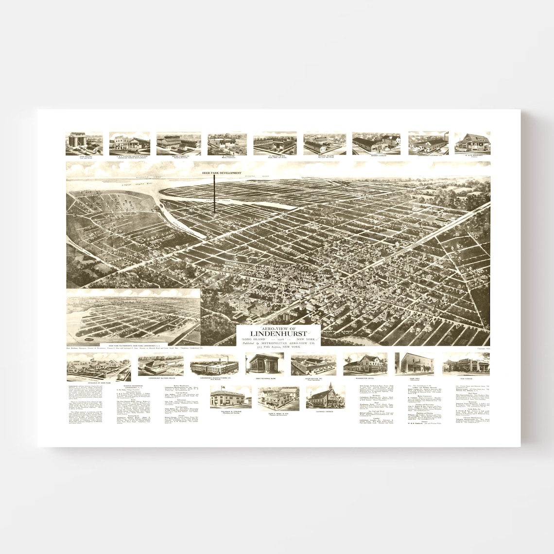 Lindenhurst Map 1926 Old Map of Lindenhurst New York Art - Etsy