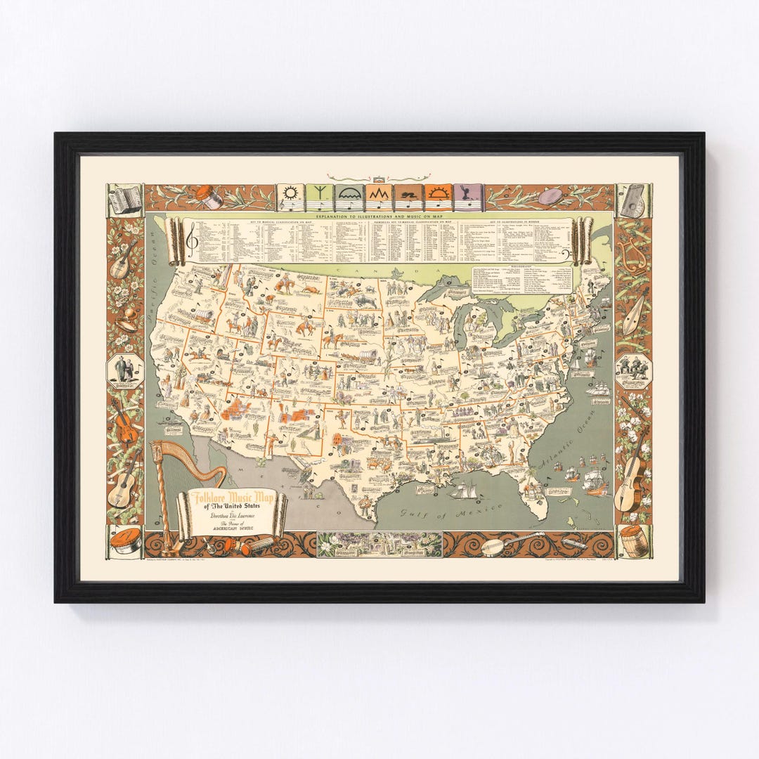 United States Map 1946, Vintage United States Map, Old United States ...