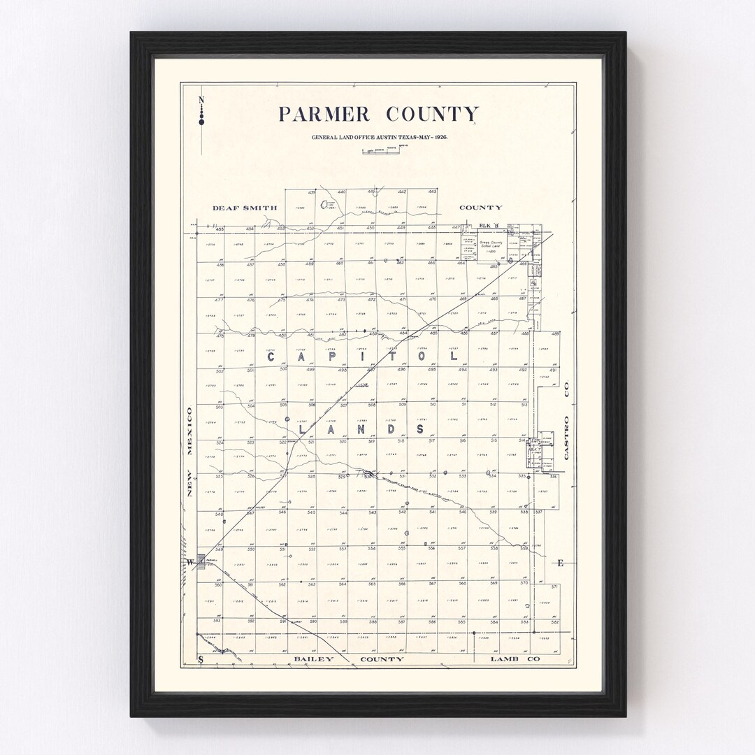 Parmer County Map 1926, Vintage Parmer County Map, Old Parmer County ...