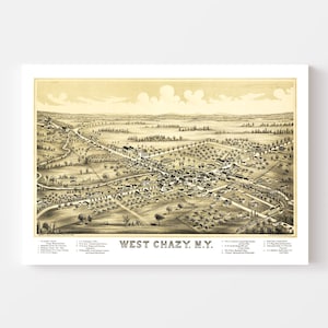 West Chazy Map 1899, Vintage West Chazy Map, Old West Chazy New York ...