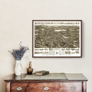 Canton Map 1918 - Old Map of Canton Massachusetts Art Vintage Print ...