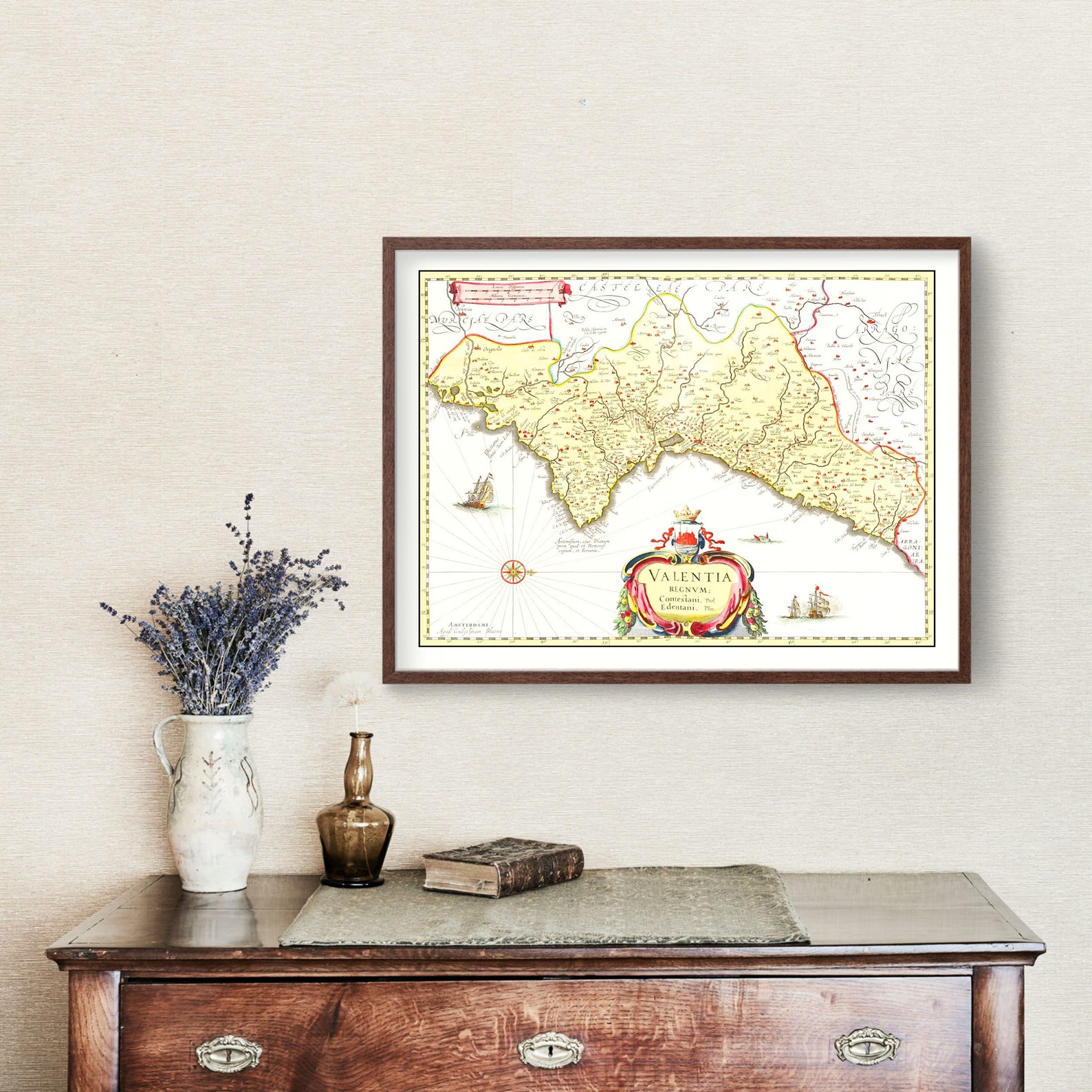 Valencia Map 1665 Old Map of Valencia Spain Art Vintage - Etsy