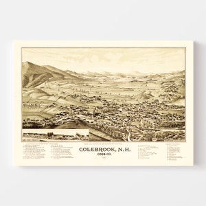 Colebrook Map 1887 Old Map of Colebrook New Hampshire Art Vintage Print ...