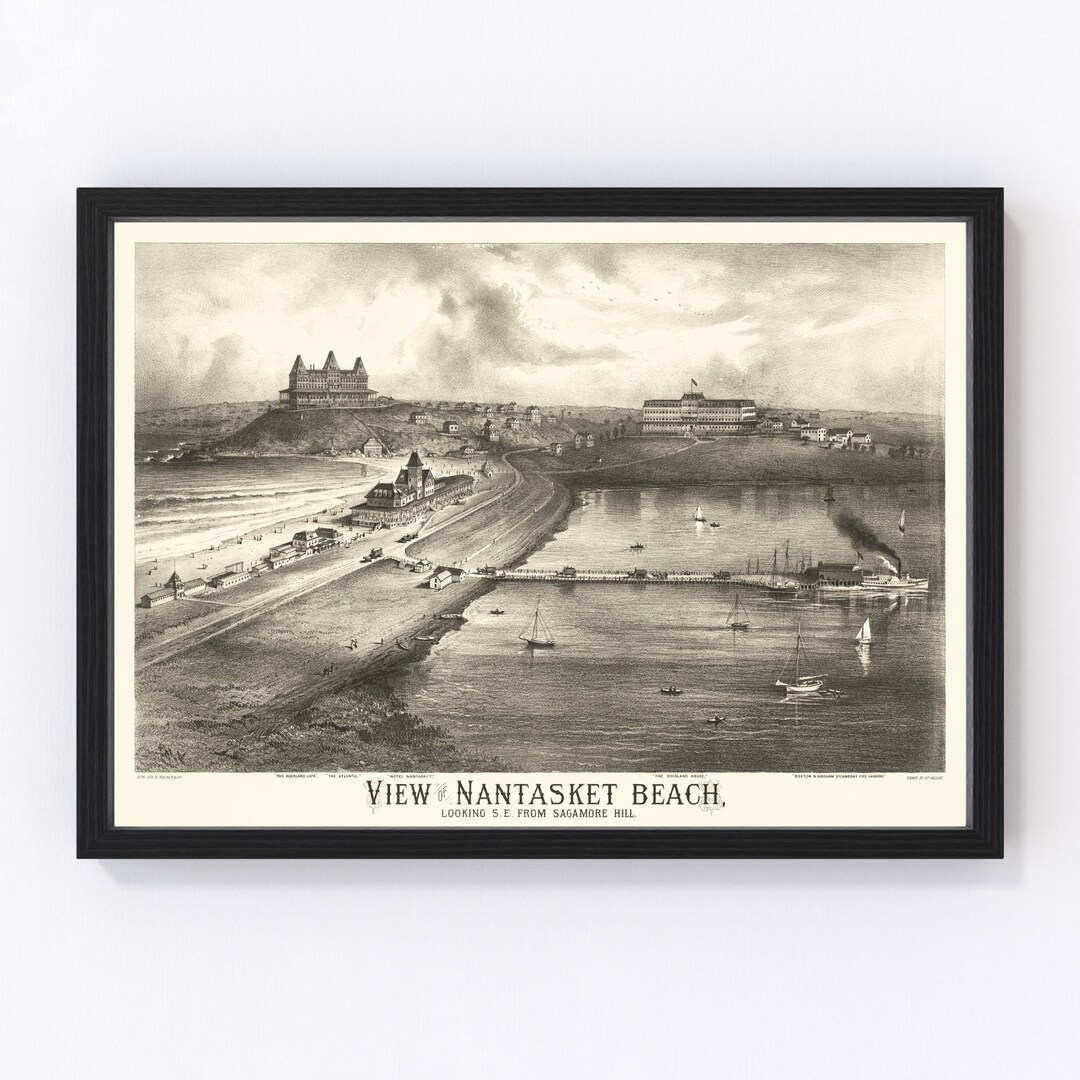 Nantasket Beach Map 1879 Old Map of Nantasket Beach Massachusetts Art ...