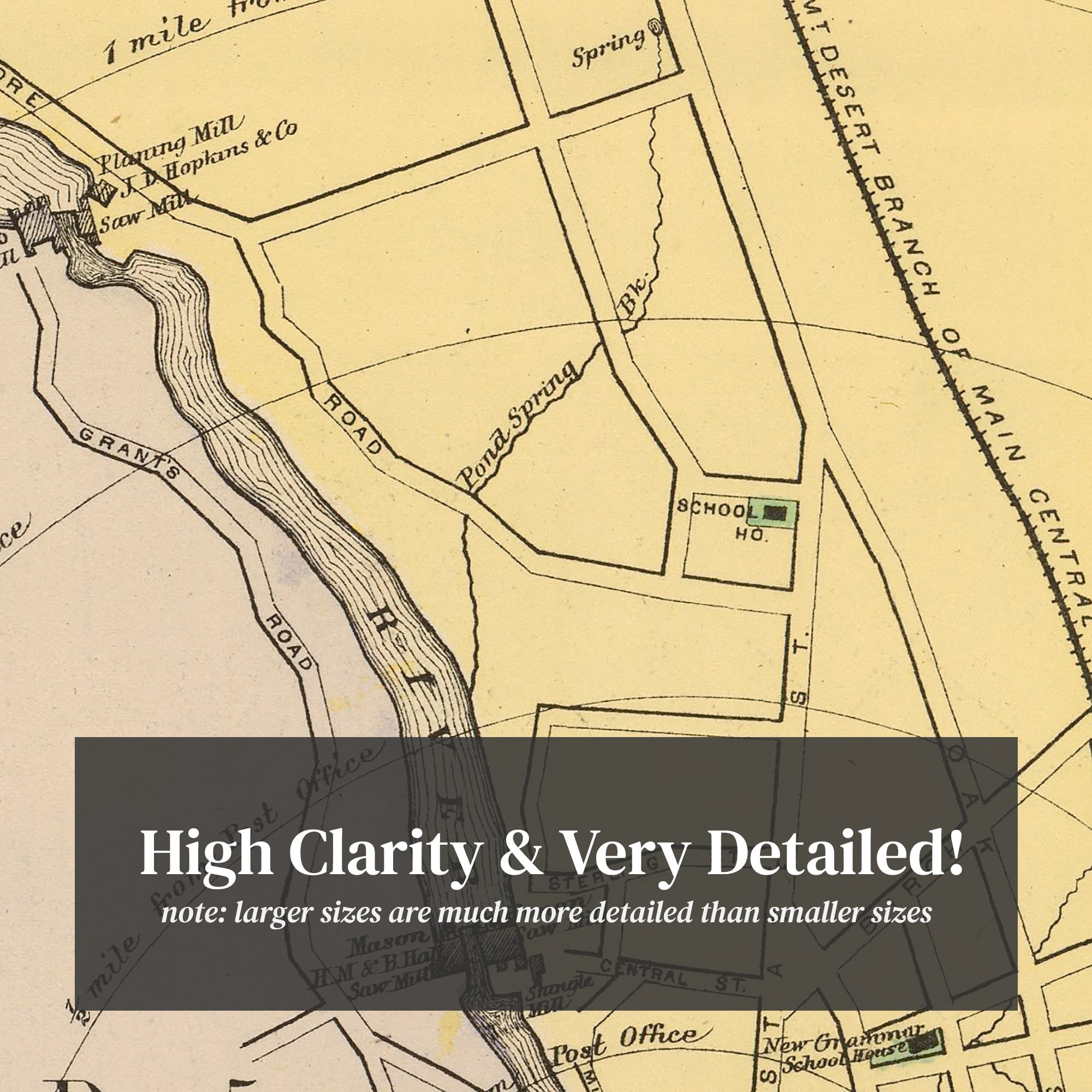 Ellsworth Map 1894 Old Map of Ellsworth Maine Art Vintage - Etsy