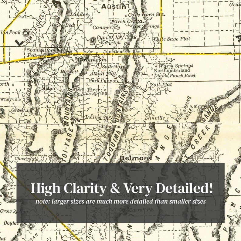 Nevada Railroad Map 1884 Old Railroad Map of Nevada Art - Etsy