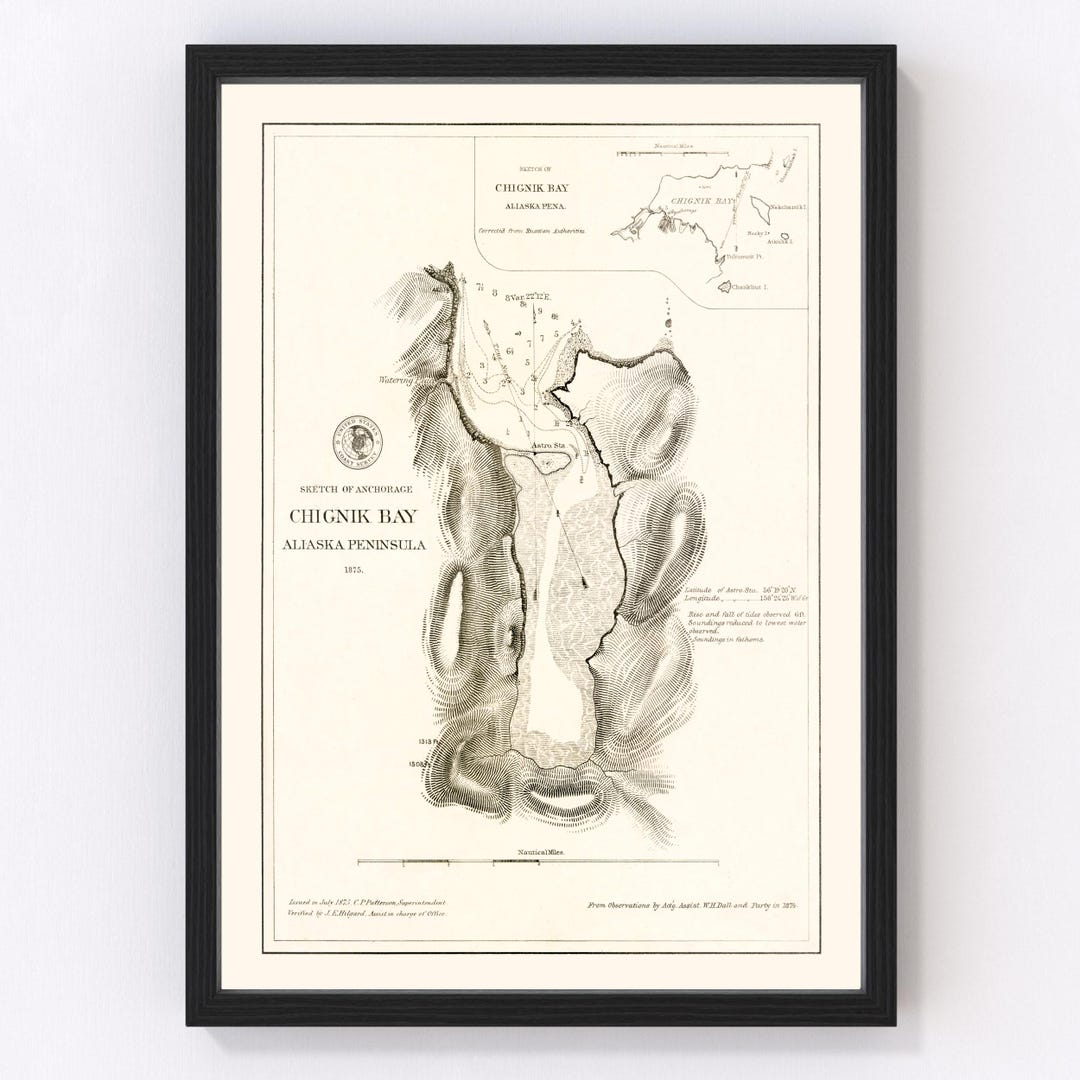 Anchorage Map 1875, Vintage Anchorage Map, Old Anchorage Alaska Art ...