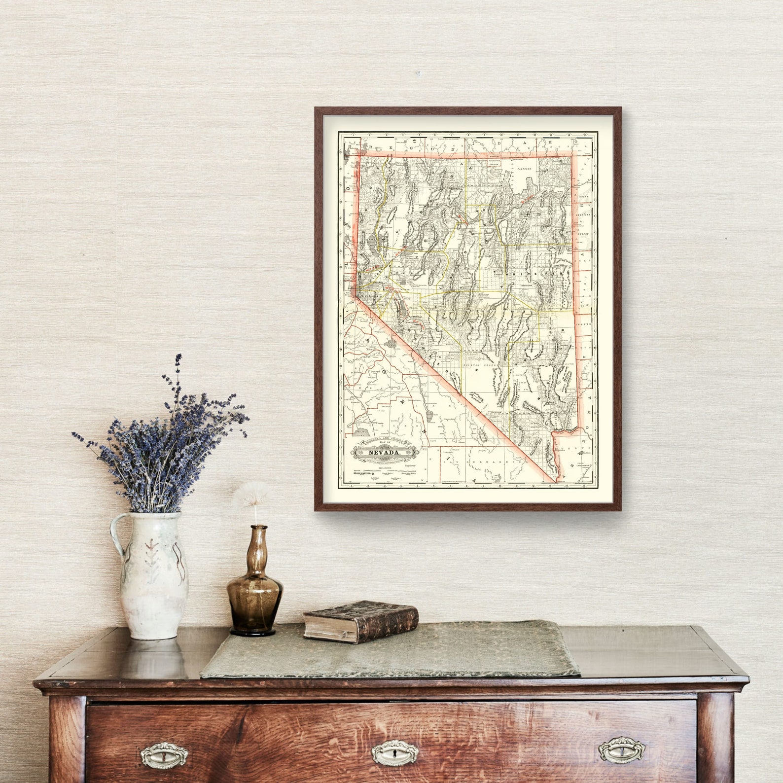 Nevada Railroad Map 1884 Old Railroad Map of Nevada Art - Etsy