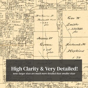 Titus County Map 1880, Vintage Titus County Map, Old Titus County Texas ...