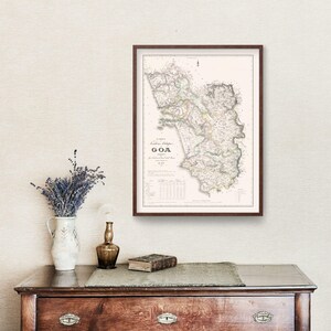 Goa, India Map 1878 Old Map of Goa, India India Art Vintage Print ...