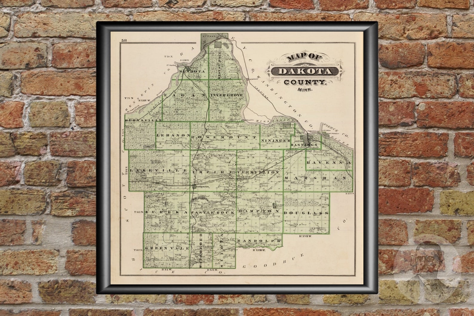 1911 Dakota County Minnesota Map - Map