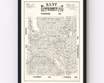 Map of Kent Tx - Etsy