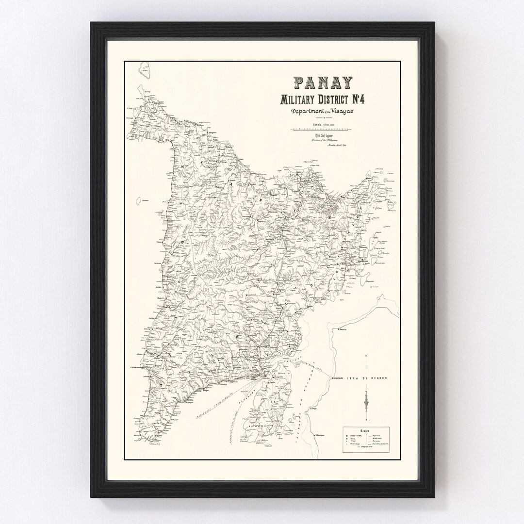 Panay, Philippines Map 1900, Vintage Panay, Philippines Map, Old Panay ...