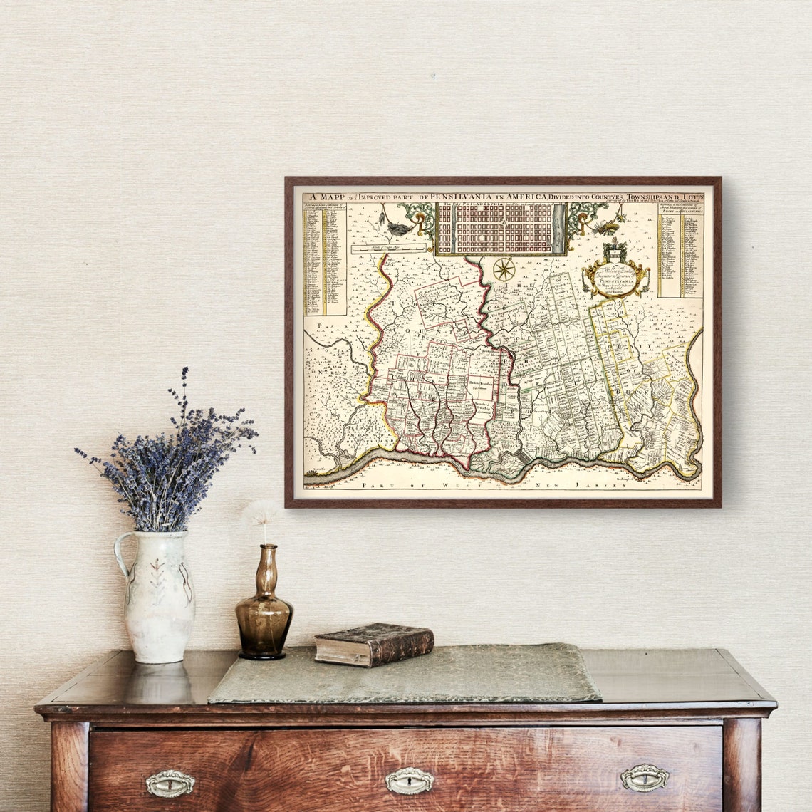 Pennsylvania Map 1687 - Old Map of Pennsylvania Art Vintage Print ...