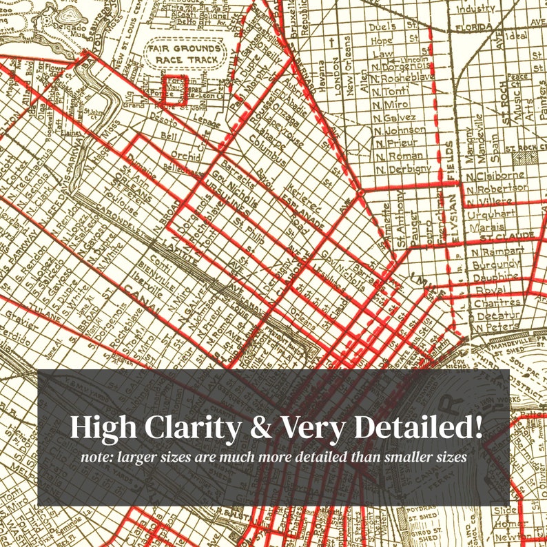 New Orleans Map 1925 Old Map of New Orleans Louisiana Art - Etsy