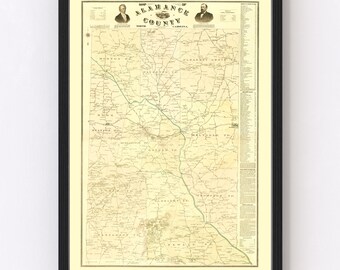 1893 Map of Alamance County North Carolina - Etsy