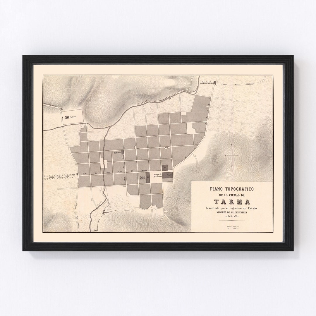 Tarma Map 1865, Vintage Tarma Map, Old Tarma Art, Wall Art Gift for ...