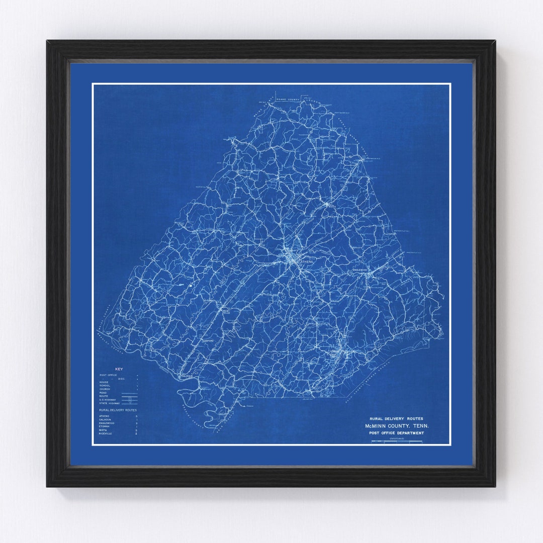 Mcminn County Map 1924, Vintage Mcminn County Map, Old Mcminn County ...