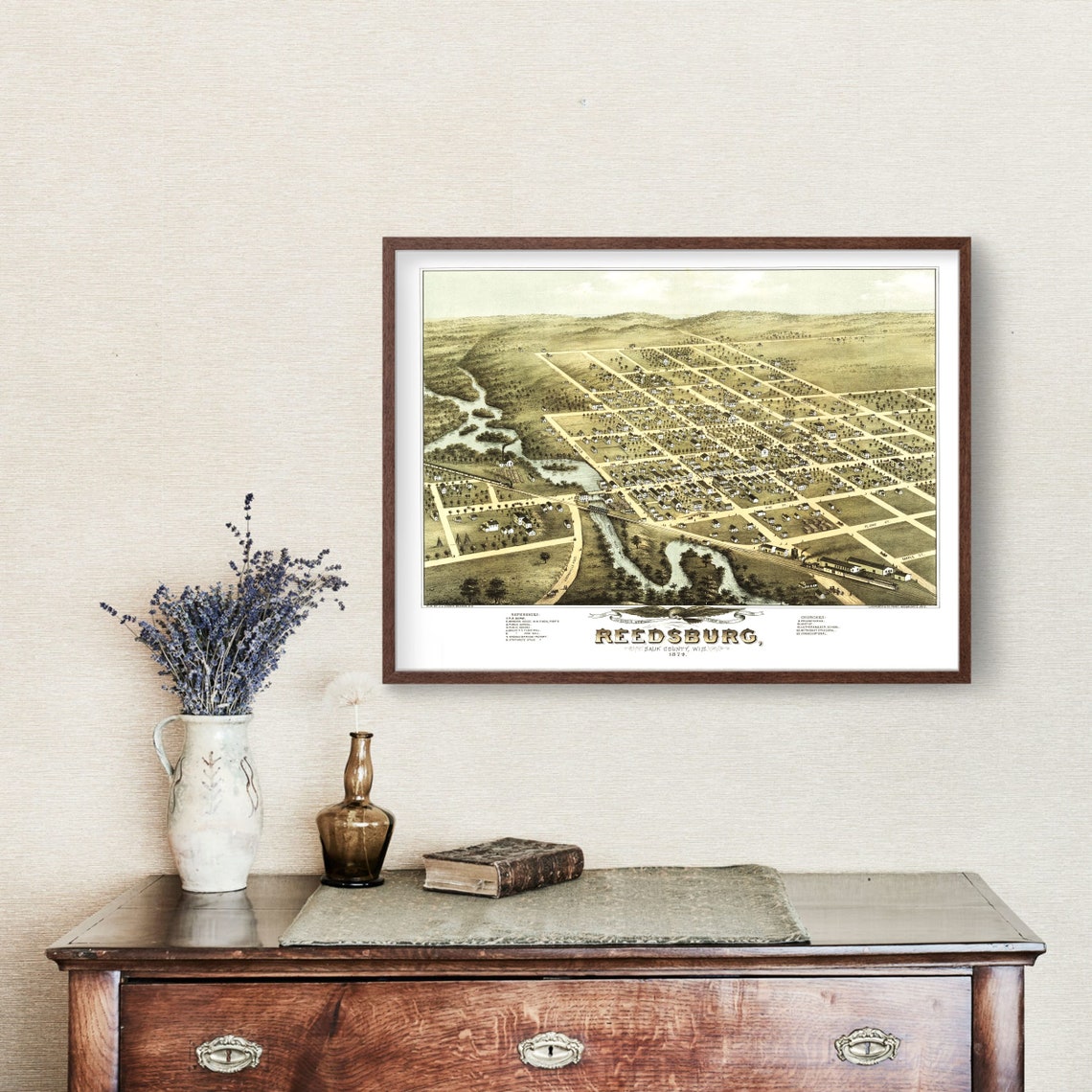 Reedsburg Map 1874 Old Map of Reedsburg Wisconsin Art - Etsy