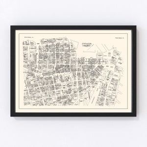 Providence Map 1946 Old Map of Providence Business Section Rhode Island ...
