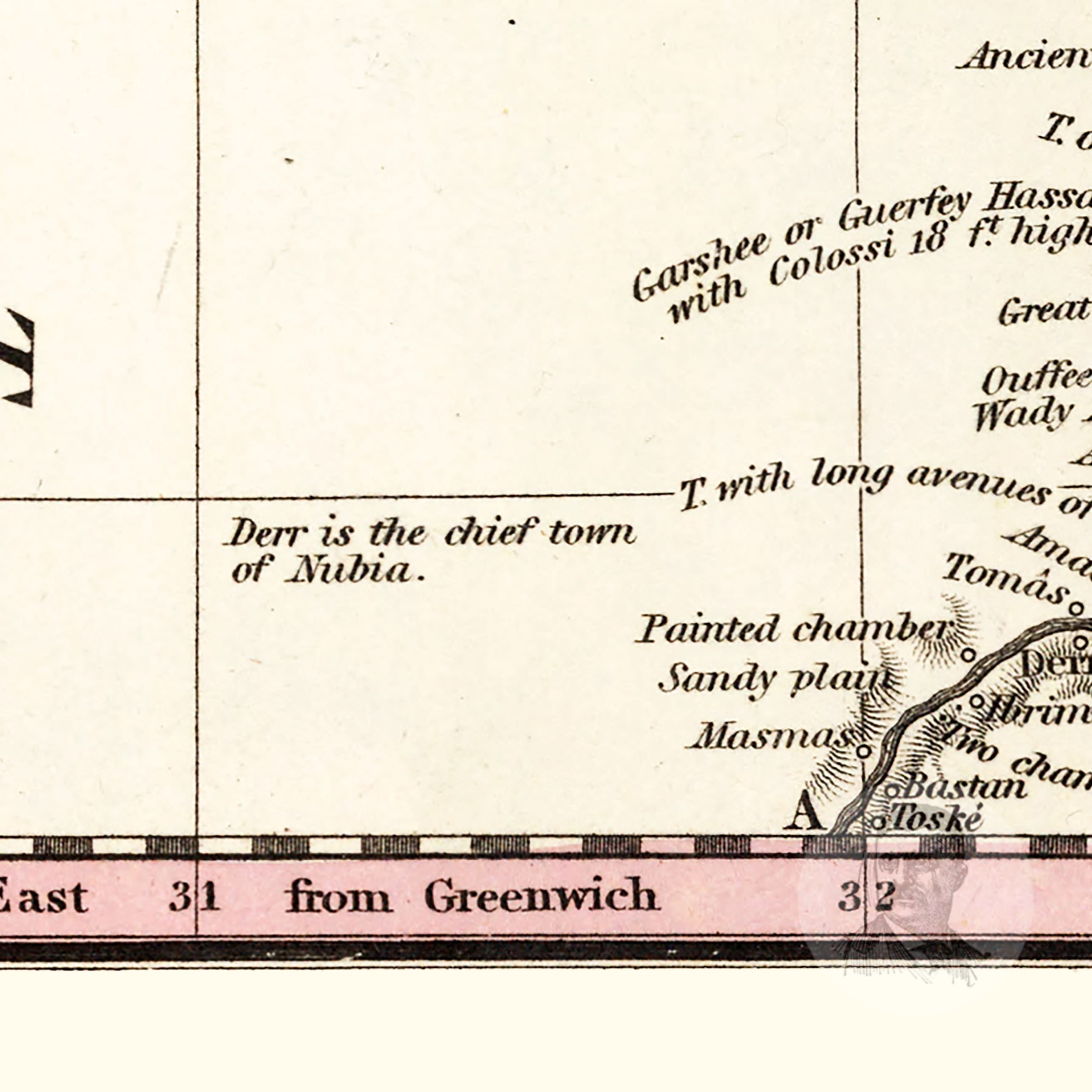 Egypt Map Art Vintage Print From 1836 Old Egypt Art | Etsy