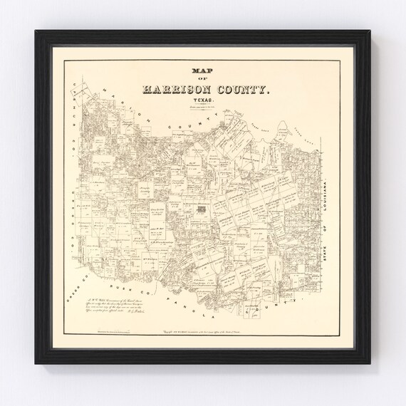 Harrison County Texas Map 1879 Old Map of Harrison County - Etsy