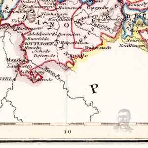 Germany Map 1832, Vintage Germany Map, Old Germany Art, Wall Art Gift ...