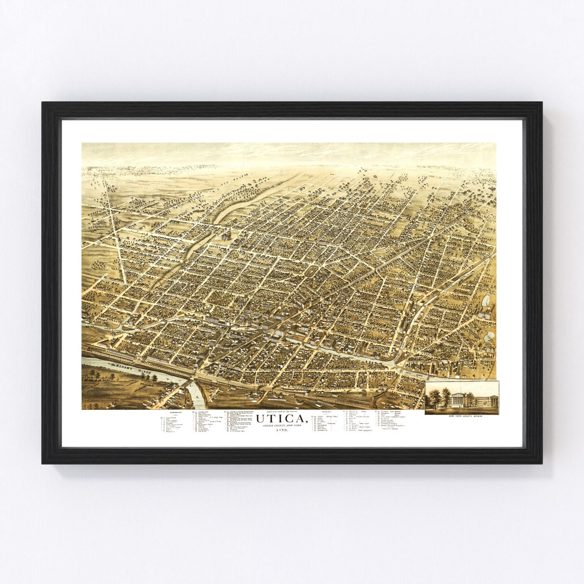 Utica Map 1873 Old Map of Utica New York Art Vintage Print - Etsy