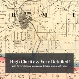 White County Illinois Map 1871 Old Map of White County Illinois Art ...