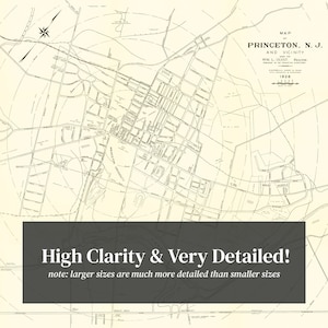 Princeton Map 1926 Old Map of Princeton New Jersey Art Vintage Print ...
