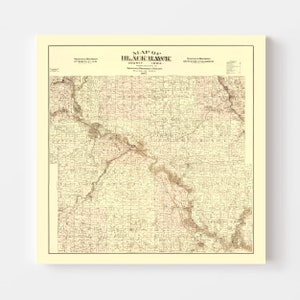 Black Hawk County Iowa Map 1887 Old Map of Black Hawk County Iowa Art ...