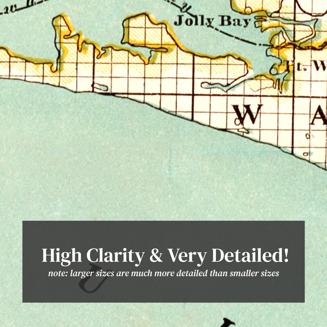 Florida Map 1890 Old Map of Florida Art Vintage Print Framed - Etsy