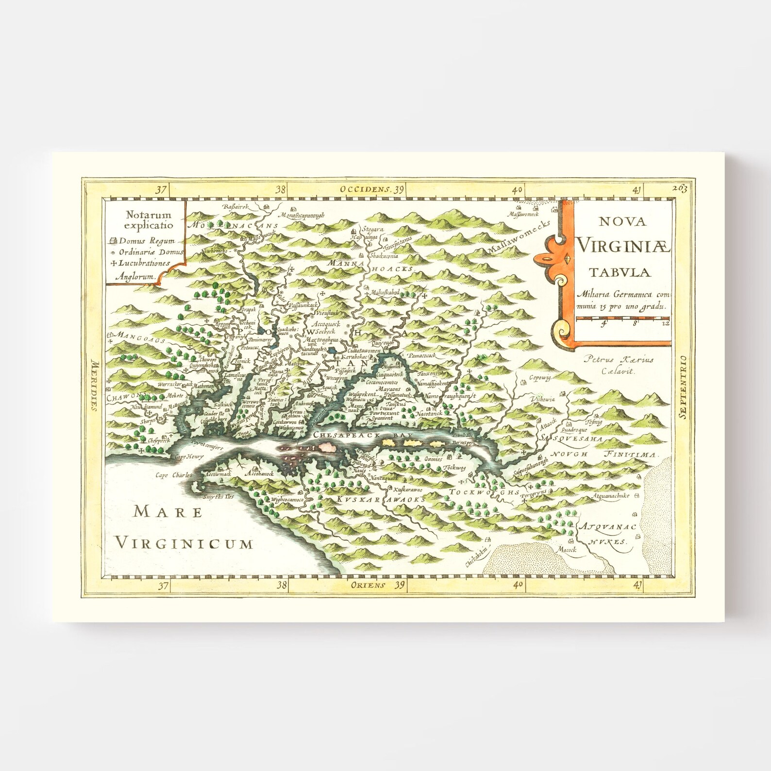 Virginia Map 1630 Old Map of Virginia Art Vintage Print - Etsy