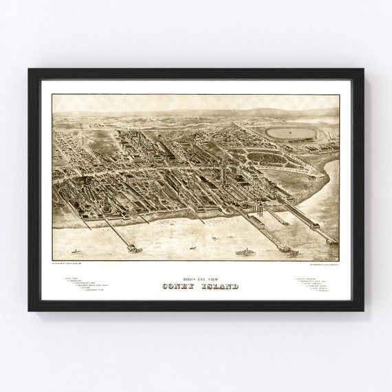 Coney Island Map 1906 Old Map of Coney Island New York Art - Etsy Australia