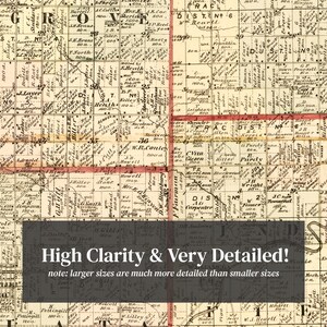 Tuscola County Map 1875, Vintage Tuscola County Map, Old Tuscola County ...