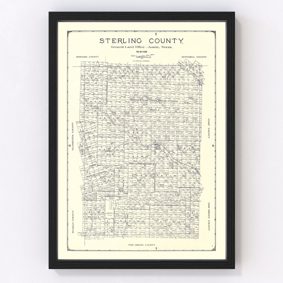 Sterling County Map 1926, Vintage Sterling County Map, Old Sterling ...