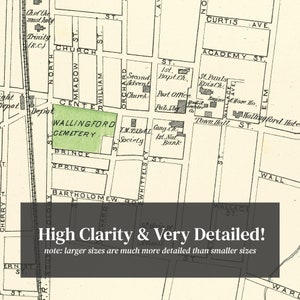 Wallingford Map 1893, Vintage Wallingford Map, Old Wallingford ...