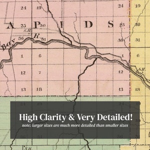 Alpena County Map 1873, Vintage Alpena County Map, Old Alpena County ...