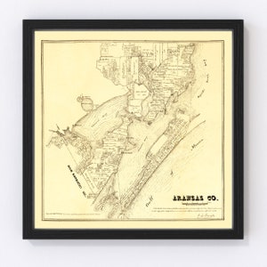 Aransas County Texas Map 1880 Old Map of Aransas County - Etsy