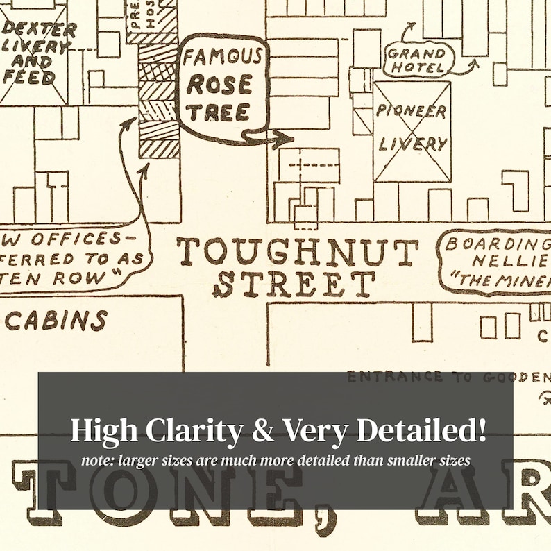 Tombstone Map 1962 Old Map of Tombstone Arizona Art Vintage - Etsy