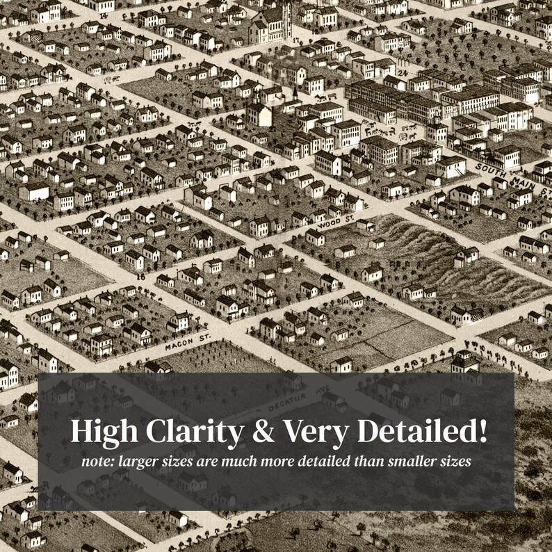 Decatur Map 1869 Old Map of Decatur Illinois Art Vintage - Etsy