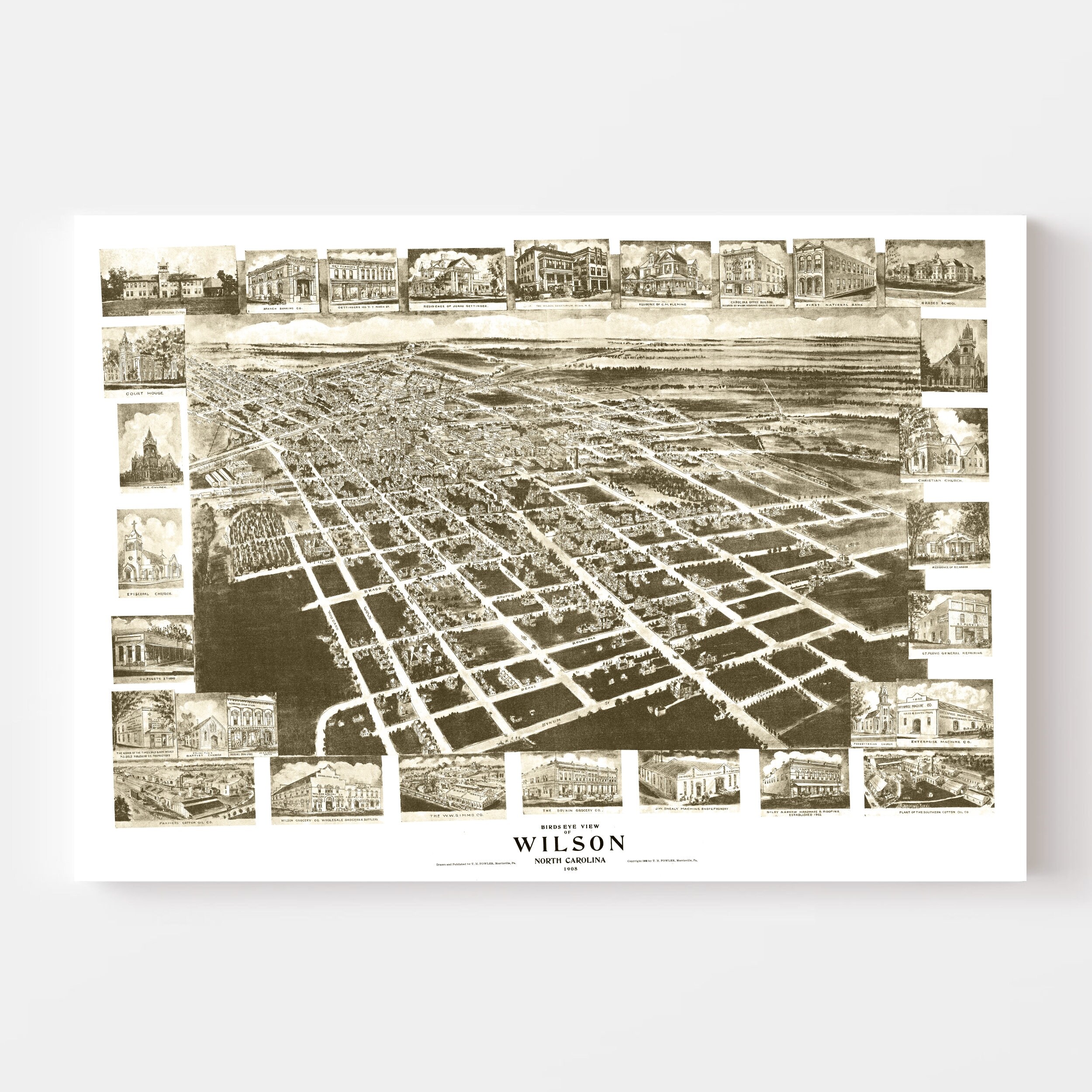 Wilson Map 1908 Old Map of Wilson North Carolina Art Vintage - Etsy