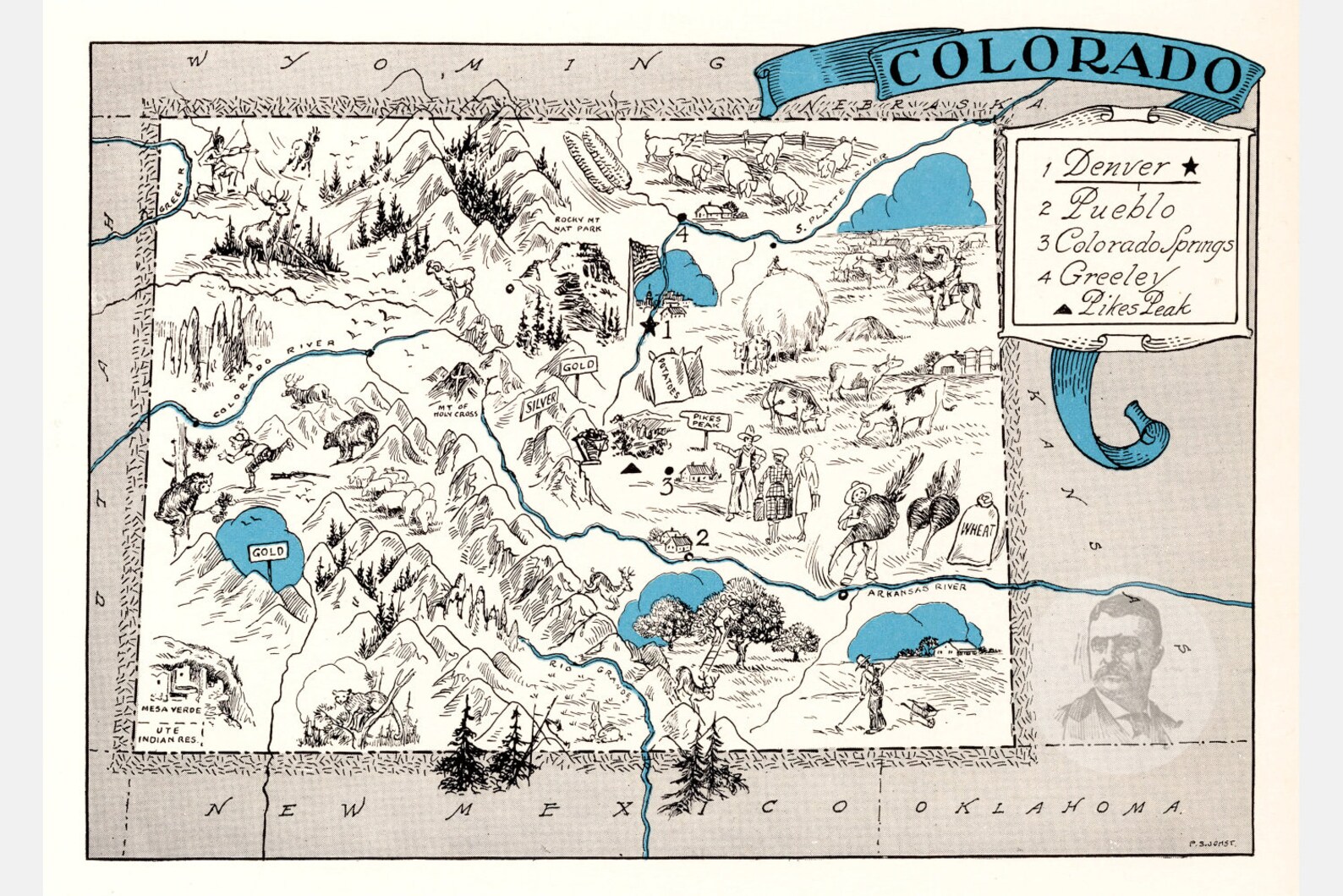 Vintage Colorado Map 1931 Old Map of Colorado Historical | Etsy