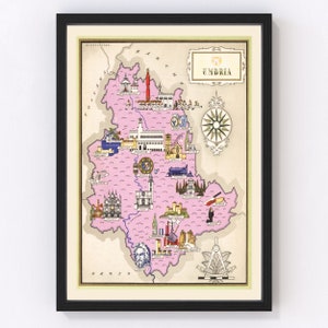 Umbria Italy Map 1938 Old Map of Umbria Italy Italy Art Vintage Print ...