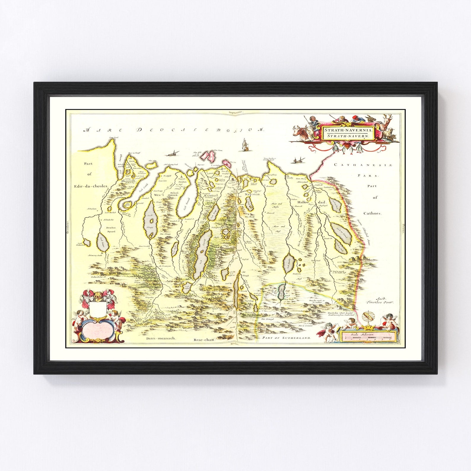 Strathnaver Map 1665 Old Map of Strathnaver Scotland Art - Etsy