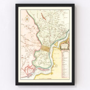 Philadelphia Map 1753 Old Map of Philadelphia Pennsylvania Art Vintage ...