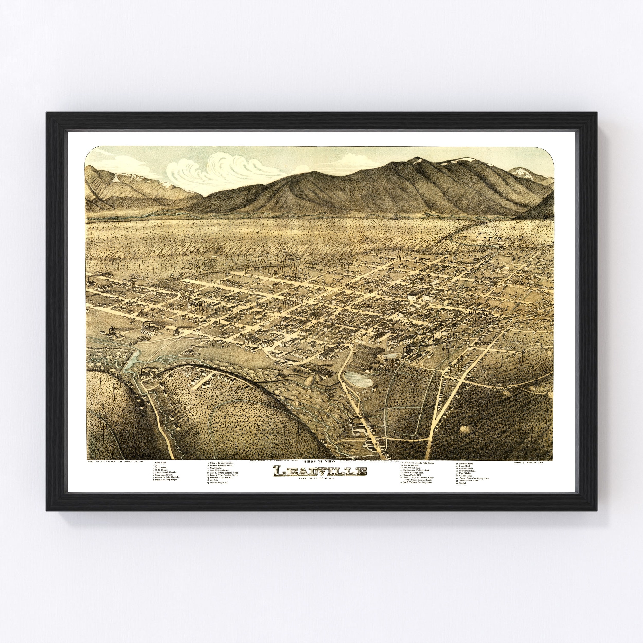 Leadville Map 1879 Old Map of Leadville Colorado Art Vintage - Etsy