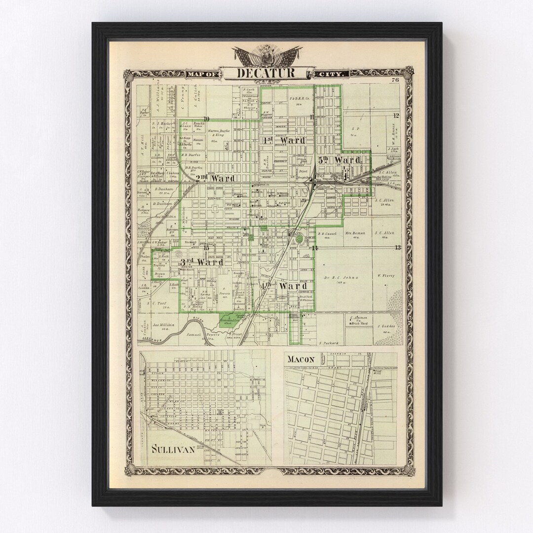 Decatur County Map 1876, Vintage Decatur County Map, Old Decatur County ...